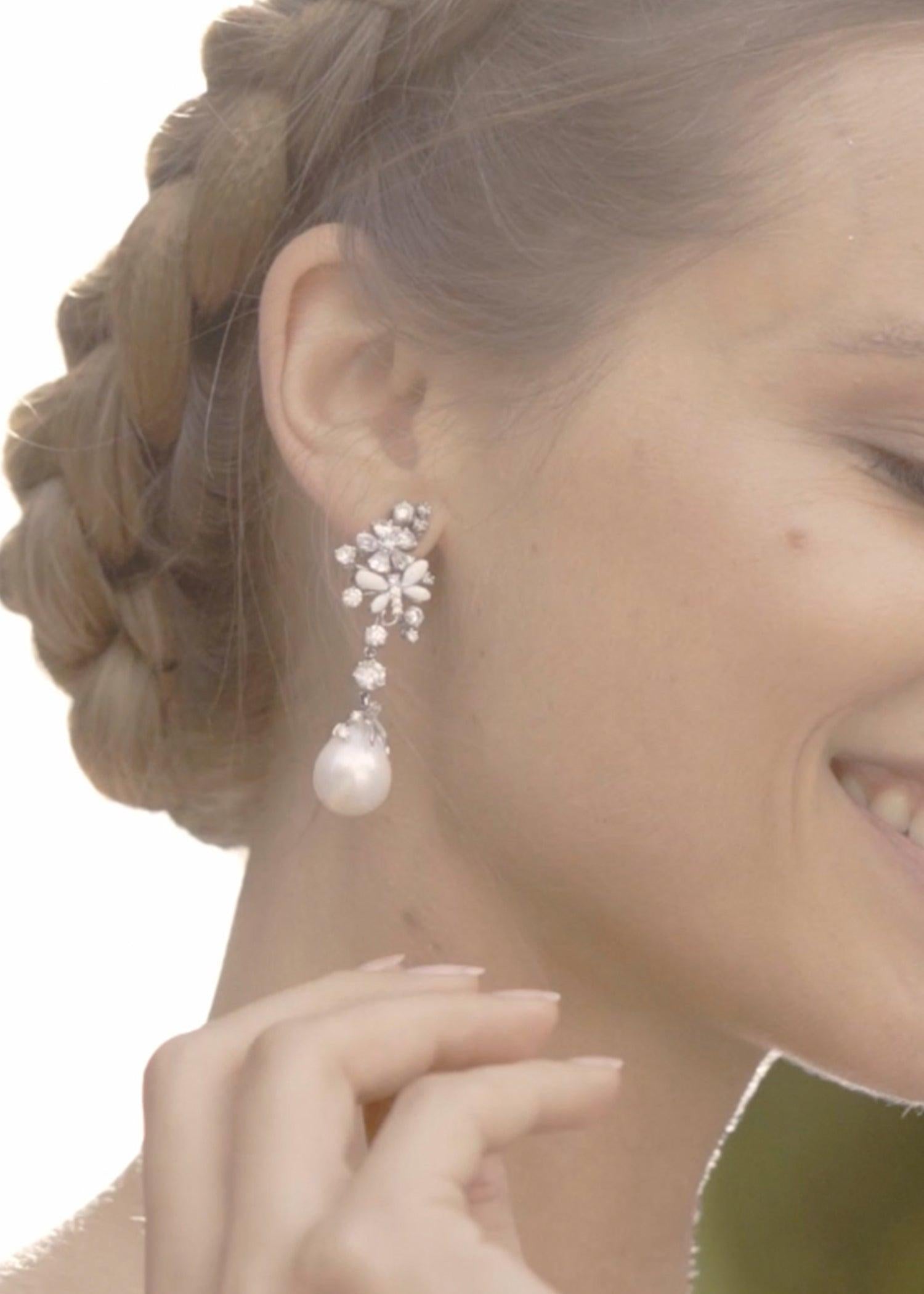 Pendientes de novia con perla – Lineargent