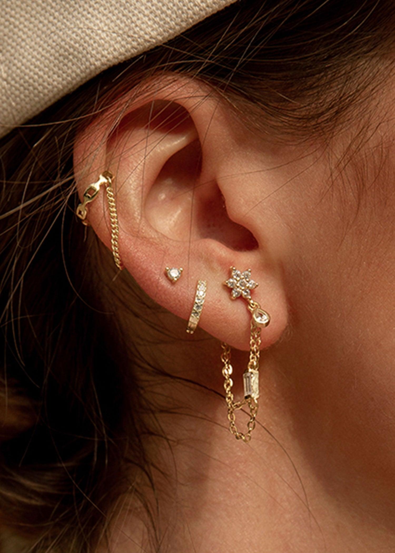 Piercing de oreja para mujer de plata – Lineargent
