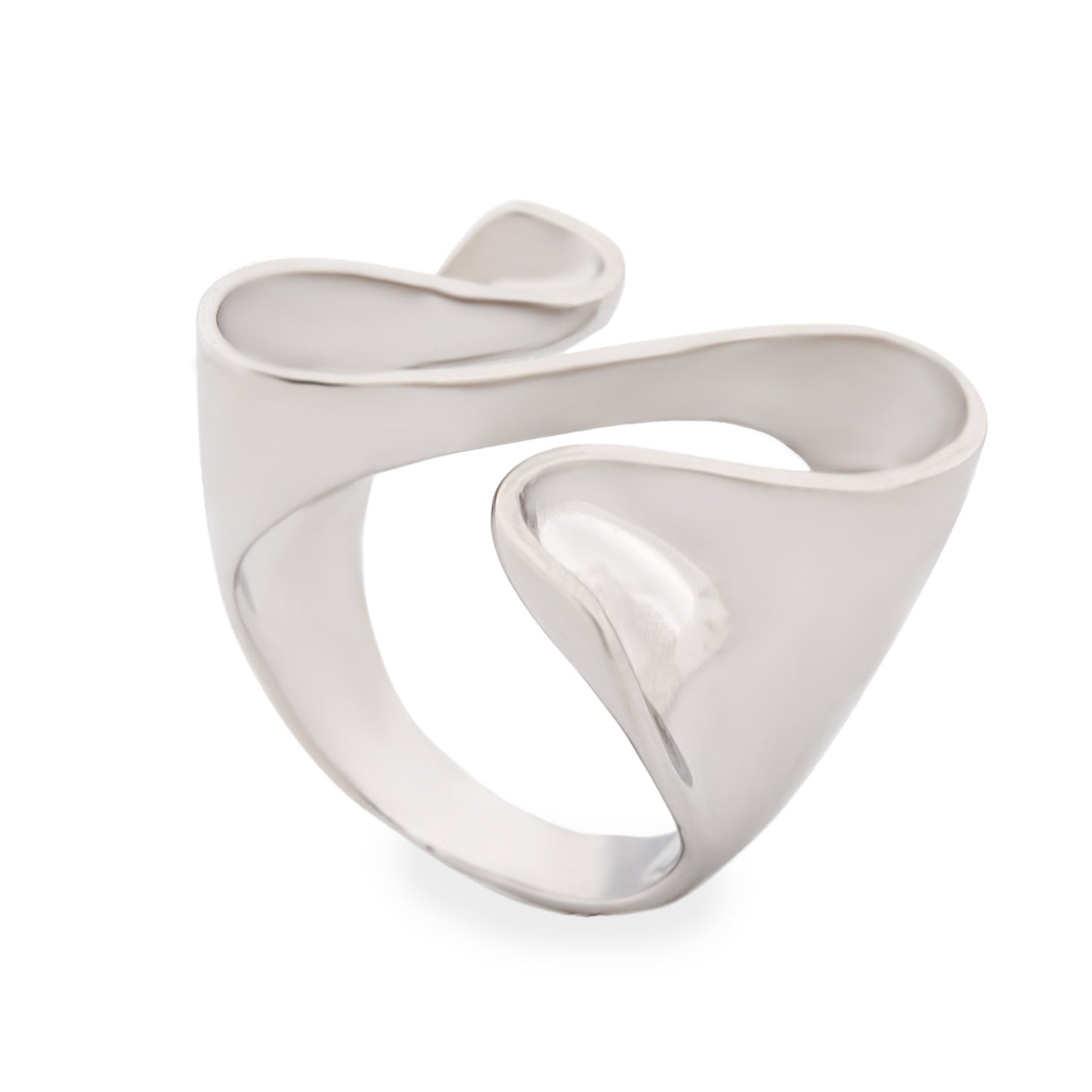 FLUID AND WAVY DESIGN RINGS - Lineargent